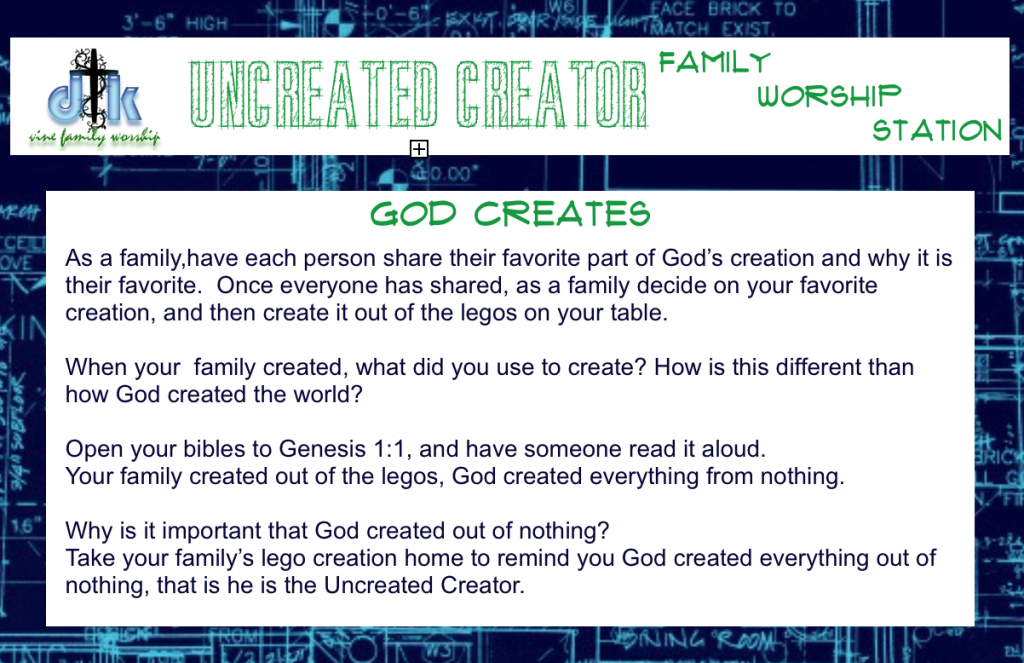 uncreated Creator – family worship ~ dandibell